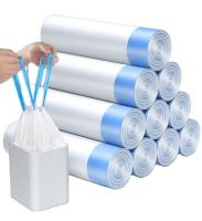 China Eco Friendly HDPE Drawstring Garbage Bags 450x500mm for Kitchen Waste Custom Thickness for sale