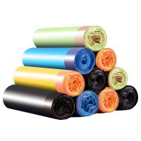 China Custom Logo HDPE LDPE Plastic Drawstring Trash Bags 450x500mm 5-100 Mic Thick for sale