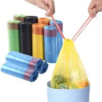 China Customized HDPE Drawstring Trash Garbage Bag 450x500mm 5-100 Mic Thick Bulk for sale