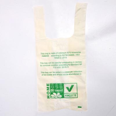 Cina Prodotti per la casa Imballaggio Sacchetto per la spesa di amido di mais biodegradabile con dimensioni personalizzate in vendita
