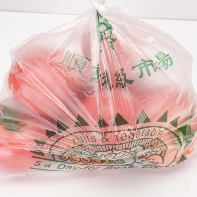 Cina 5-40 mic Spessore Imballaggio di stampa in plastica personalizzato Supermercato Sacchetto di produzione piatto su rotolo in vendita