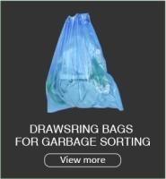 China OK Compost Certified Drawstring Kitchen Trash Bags 450x500mm Custom Logo HDPE LDPE for sale