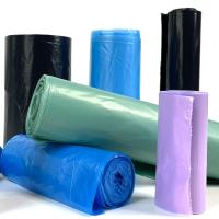 China Offset Printing Star Seal Bottom Trash Can Liner 5-80 Mic Biodegradable Custom for sale