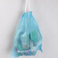 China Offset Printing Plastic Disposable Drawstring Trash Packaging Garbage Bag for sale