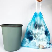 China Offset Printing Drawstring Tie String Garbage Bags on Roll 450x500mm 5-100 Mic for Trash Can for sale