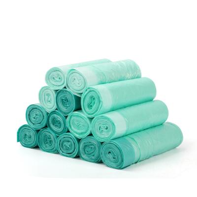 Cina Certificato di compostaggio OK HDPE stampa del logo personalizzato sacchetto da spazzatura a corda per interlacciati in vendita