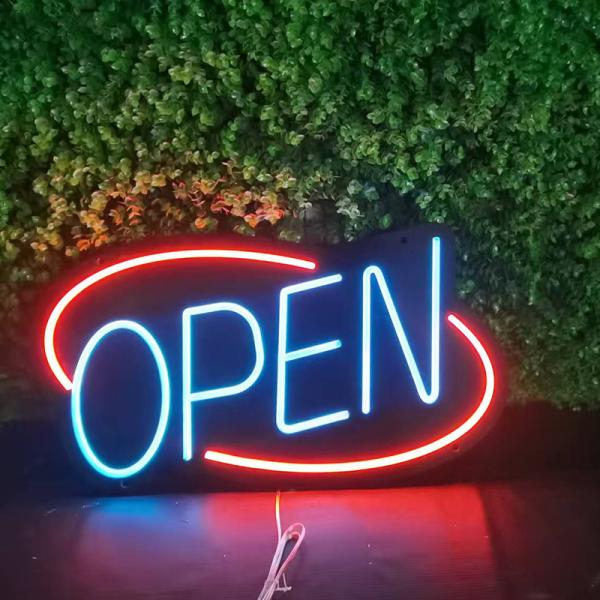 Quality Custom Super Bright Cafe Open Neon Sign LED Light Safe Durable For Storefronts for sale