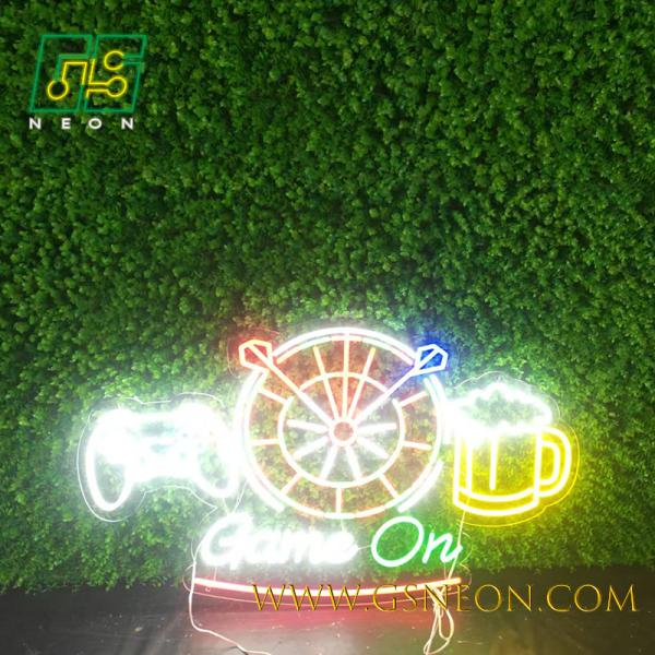 Quality LED Game On Bar Neon Light Signs Wall Decor For Gaming Room Man Cave Pub for sale