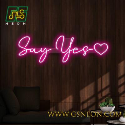 China SAY YES LED RGB Neon Sign Light For Wedding Engagement Party Backdrop Reception Decor for sale