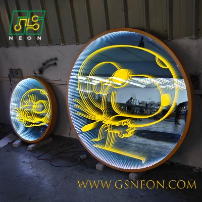 China Custom 3D Mirror Light Box SMD2835 LED Infinity Mirror Signs for sale