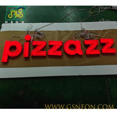 China LED Single Line Exposed Neon Sign Wall Decor For Pizza Restaurant Window Display for sale