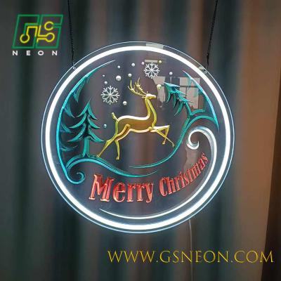 China Creative LED Night Light Sign Christmas Neon Light Signs For Window Festival for sale