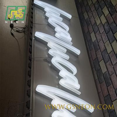 China Custom Acrylic Faux Neon Sign for Luca Shop Front Personalized LED Storefront Logo Display for sale