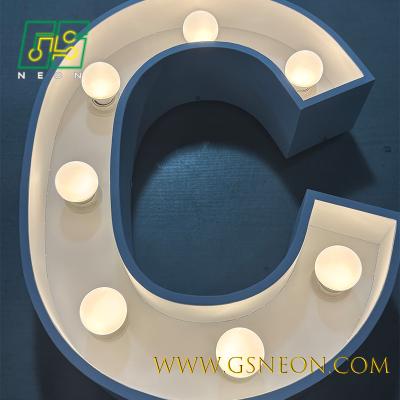 China Custom E14 Bulb LED Glow Letter Sign for Business Storefront Logo Display Events and Party Decor for sale