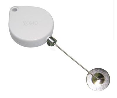 China YOMO White Retractable Plastic Heart-Shaped Anti theft Pull Box Recoiler with metal plate end for sale