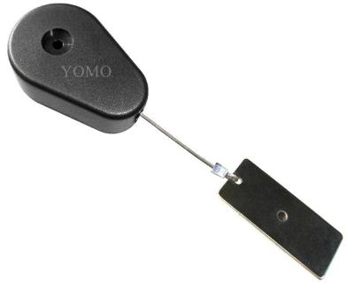 China YOMO Black Drip Shape Anti-Theft Pull Box with metal plate end,Tear Shape Plastic Drip Shape Anti-Theft Recoiler for sale