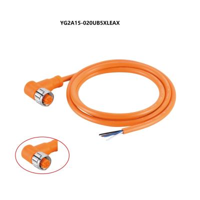 Cina l'azionatore di sensore 0.34mm2 cabla 5 connettori Unshielded della spina M12 di Pin 2m PUR in vendita