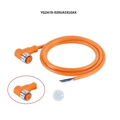 Cina Un azionatore di sensore Unshielded codificato cabla la femmina 8 Pin Right Angled del connettore M12 in vendita