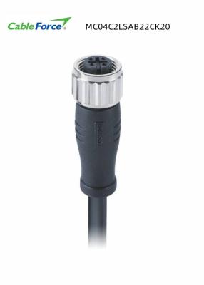 China 4 automazione industriale del PVC del connettore diritto femminile 2m di codice di Pin Unshieled M12 A for sale