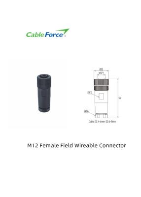 Cina Vite in plastica PG7 PG9 IP67 IP68 M12 5 pin Connettore A Codice Femmina Installazione in loco in vendita