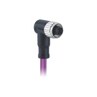 China Profibus Cable M12 5 Pin B Coded Connector Female Elbow Molded for sale