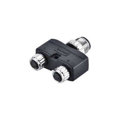 中国 NMEA 2000 M12 Y スプリッター M12 A コード化された 4 ピン オス分割 2 X M8 3Pin メス真鍮ねじ 販売のため