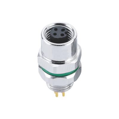 Cina Alta vite di resistenza M5 4 Pin Connector Panel Mount M5x0.5 con i contatti del PWB in vendita