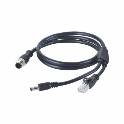 Cina 8 il Pin A ha codificato il cavo M12 del separatore di M12 Y a CC di RJ45 8P8C 5.5x2.1 in vendita