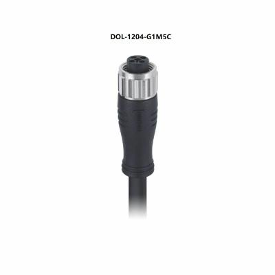 Cina fermaglio EMI Shielded di codice 4Pin 12A del cavo M12 T dell'azionatore di sensore di 1.5m in vendita