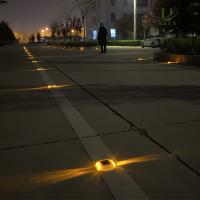 China Round PC Plastic Raised LED Roadside Marker Ground Blinker Outdoor Decorative Backyard Pathway Step Light Solar Dock Deck Light for sale