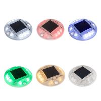 China Round LED Pavement Markers Solar Road Stud Raised PC Plastic Deck Step Floor Light for sale