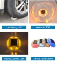 China Round LED Pavement Markers Solar Road Stud Raised PC Plastic Deck Step Floor Light for sale