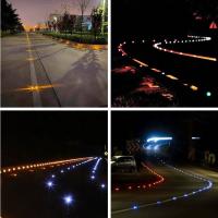China Round LED Pavement Markers Solar Road Stud Raised PC Plastic Deck Step Floor Light for sale