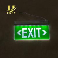 China Fire Safety Double Sided Small Size Automatic Ceiling Mounted LED Emergency Exit Light for sale