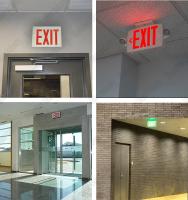 China Red Green Fire Emergency Lighting Double Side Rechargeable LED Exit Light for sale