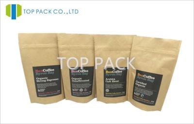 China 100g Coffee Custom Food Packaging Aluminum Foi / Kraft Paper Food Grade for sale