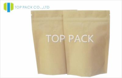 China Stand Up Kraft Paper Packaging With Valve , Durable Coffee Bean Bag for sale