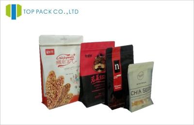 China Customized Snack Packaging Bags Flat Bottom Zipper With Food Grade for sale