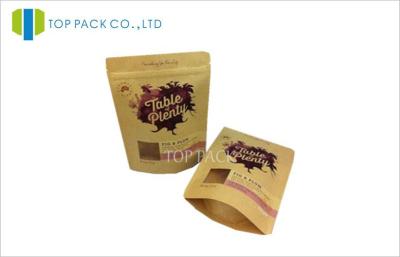 China Health Food Kraft Paper Packaging , Recyclable stand up zipper pouch for sale