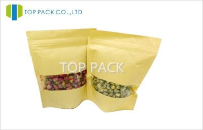 China Custom logo 250g Flat BrownKraft Paper Packaging for Chrysanthemum Tea for sale