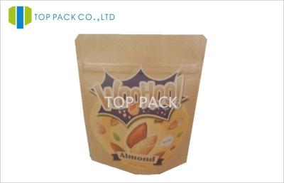 China Heat Sealing  Kraft  Paper Packaging Bags 100g Almond 180micron for sale