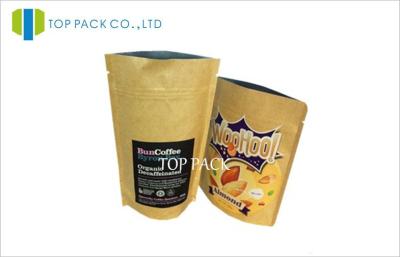 China Foil Lined kraft paper pouches / Coffee stand up food pouches for sale