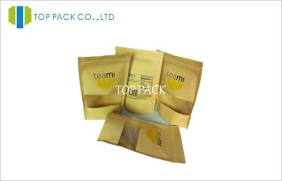 China Recycled Natural Ziplock Kraft Paper Packaging With Center Square Window for sale