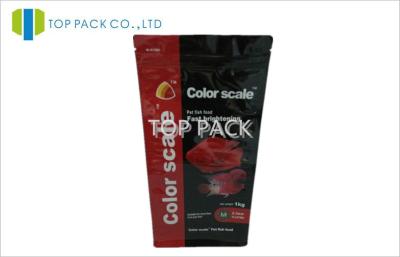 China Pet Fish Lamination Ziplock Stand Up Pouches , Side Gusset Bags for sale