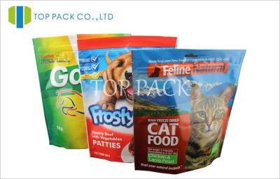 China Pet Food Custom Printed Food Packaging With Zipper , Bottom Gusset 350g for sale