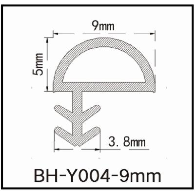 China D Shape Pvc Seal Strip Door Weather Stipping Side Groove Type 9x5mm for sale