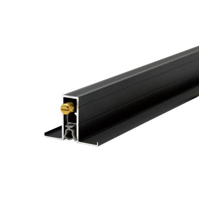 China Black Acoustic Automatic Door Bottom Seals Aluminium Material With Side Edge for sale