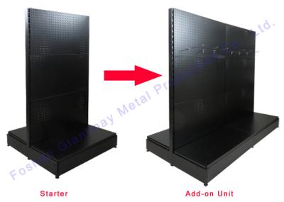 China Hardware Rack Pegboard Expositor Gondola Metal Floor Display for sale