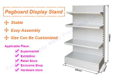 China Hardware Rack Pegboard Expositor Gondola Metal Floor Display for sale
