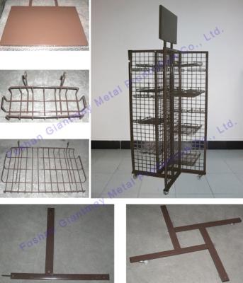 China Stainless Steel Bakery Bread Racks Wire Mesh Retail Display Stand for sale